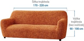 Bielastické potahy GRAFITI NOVÉ cihlové trojkřeslo (š. 170 - 220 cm)