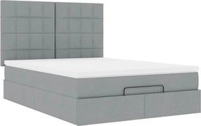 Osmanský rám postele s matrací světle šedá 140x190cm textil 3314003