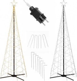 LED světelná dekorace Vánoční stromeček 840 LED, teplá bílá+bílý záblesk