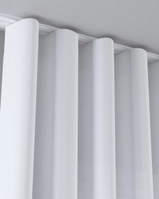 Záclona na řasící pásce Wave barva bílá látka poloprůhledná, pletený vzor