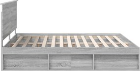 Rám postele Šedá Sonoma 200 x 200 cm Masivní borové dřevo 3410970