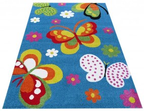 Dětský kusový koberec Mondo 14 Motýli modrý Rozměr: 120x170 cm
