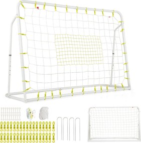 Costway 2 v 1 Fotbalová branka a odrazka Fotbalové branky 187 × 60 × 102-122,5