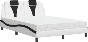 Postel Viana s matrací bílá a černá 140 x 200 cm umělá kůže 3208802