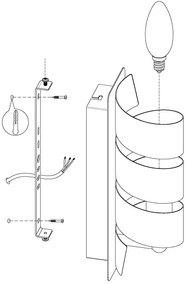 Eglo 98755 - Nástěnné svítidlo ELIZONDO 1xE14/40W/230V