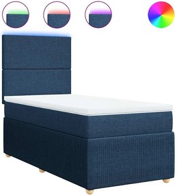 Box spring postel s matrací modrá 90x200 cm textil 3294238