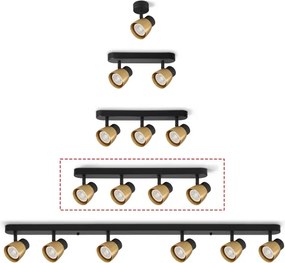 Brilagi - Bodové svítidlo NUGGET 4xGU10/30W/230V černá/zlatá
