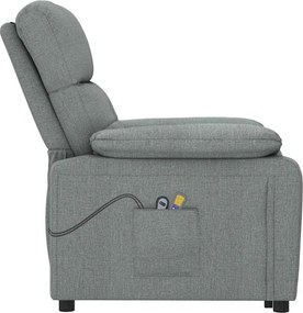 Elektrické masážní křeslo tmavě šedé textil 3073813