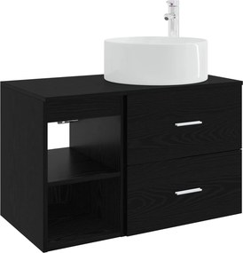 Sada koupelnového nábytku 2 ks Černý dub Kompozitní dřevo 3403929