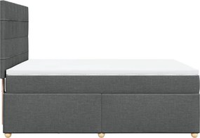 Box spring postel s matrací tmavě šedý 140 x 190 cm textil 3293576