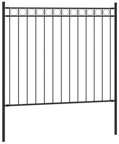 vidaXL Marketos Zahradní plot Assen ocelový 1,7 x 0,8 m černý