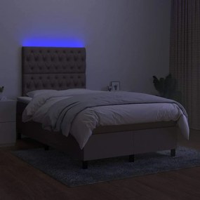 Box spring postel s matrací a LED taupe 120 x 200 cm textil 3135105
