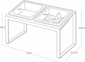 Keramický set misek s podstavcem pro domácího mazlíčka Nooks – YAMAZAKI
