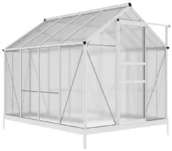 IWHOME Zahradní skleník DEMETER A101-C 4,79m&sup2; alu 201x190x252 cm PC 4 mm + základna IWH-10270002