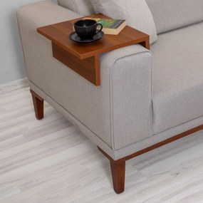 Hanah Home Pohovka LIONESI krémová s odkládacím stolkem 223 cm