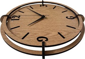 3D Nástěnné hodiny Zlatý dub, tiché, moderní | SENTOP HDF0601-OAK