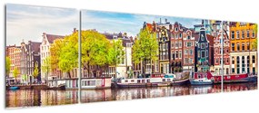 Obraz - Tančící domy, Amsterdam (170x50 cm)