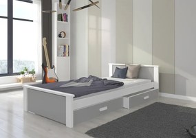 Postel s matrací ALDEX 180x80 – světle šedá (86 x 72) cm – 2 zásuvky na lůžkoviny místo další komody
