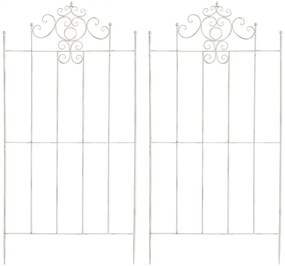 2x Mřížka na popínavé rostliny Paula - 180 x 85,5 cm - Bílá antik
