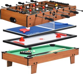 Costway 4 v 1 Hrací stůl a na stolní tenis a na vzdušný hokej a na fotbálek