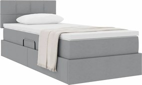 Postel s úložným prostorem a matrací Světle šedá 90 x 190 cm 3370476