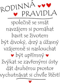 Samolepka Rodinná pravidla