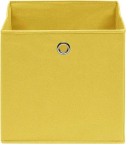 Úložné boxy 4 ks netkaná textilie 28 x 28 x 28 cm žluté 325223