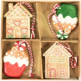 Sada 4 ks vánočních ozdob WINTER SWEETS 6 cm