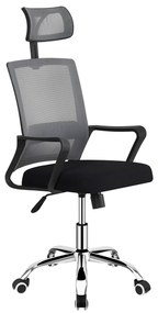 Ergonomická kancelářská židle TIVON - šedá síťovina