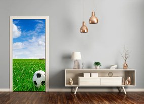 Fototapeta samolepící dveře fotbal na louce 95x205 cm