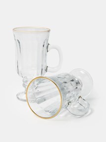 Sinsay - Sklenice na nožce se zlatým okrajem 2 pack - clear