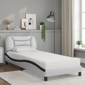 Postel s matrací Hvar bílá a černá 90 x 200 cm umělá kůže 3208702