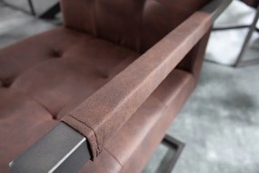 Invicta Interior Designová kuchyňská židle hnědá - Lenis
