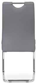 Jídelní židle DCL-418 GREY koženka šedá, chrom