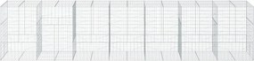 Gabionový koš s víkem 700 x 100 x 150 cm pozinkované železo 3295219