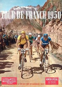 Plechová cedule Tour de France 1950 Velikost: A4 (30 x 20 cm)