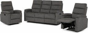 Sedací souprava, polohovací, šedá, látka, ASD-C5980 GREY2