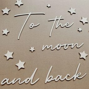 lovel.cz Drevený nápis na stenu - To the moon and back