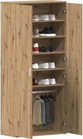 Skříň na obuv 80 x 39 x 178 cm Kompozitní dřevo Artisanový dub 3333874