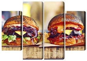 Vícedílný obraz Veganské Hamburgery Nedostatek Nedostatek Plátno Canvas 200x150