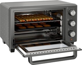 HOMCOM Mini trouba 21L 1400W 60 min. časovač, malá trouba s nastavitelnou dobou pečení 100 °C-230 °C, mini trouba s pečicím plechem, drátěný rošt, ne…