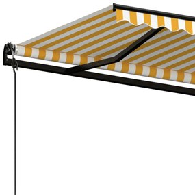 vidaXL Marketos Automatická zatahovací markýza 500 x 300 cm žlutobílá