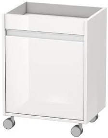 Duravit Ketho - Skříňka pojízdná 670x500x360 mm, levá, 1 dvířka, lesklá bílá KT2530L2222