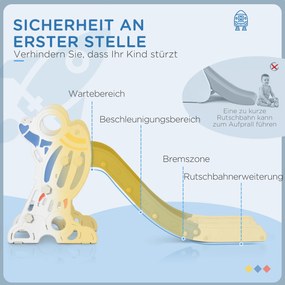 Skluzavka pro děti od 1,5 do 3 let, design rakety, sada samolepek, modrá, 157 x 46,5 x 80 cm