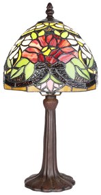 Barevná stolní lampa Tiffany s květy - Ø 20*36 cm E14/max 1*25W