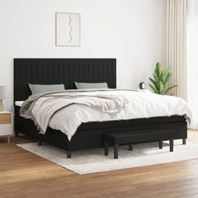 Box spring postel s matrací černá 200x200 cm textil 3136783