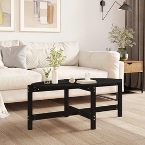 Konferenční stolek černý 118 x 63 x 45 cm masivní borové dřevo - Default Title