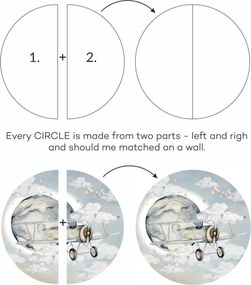 Samolepka do dětského pokoje letadlo v kruhu M