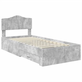 Rám postele s čelo Betonově šedá 100 x 200 cm Kompozitní dřevo 3413232
