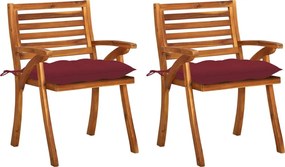 vidaXL Zahradní jídelní židle s poduškami 2 ks masivní akáciové dřevo [3060858] Barva: Béžová